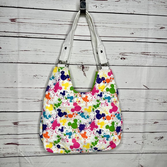 Disney | Bags | Disney Parks Paint Splatter Mickey Mouse Tote Bag ...